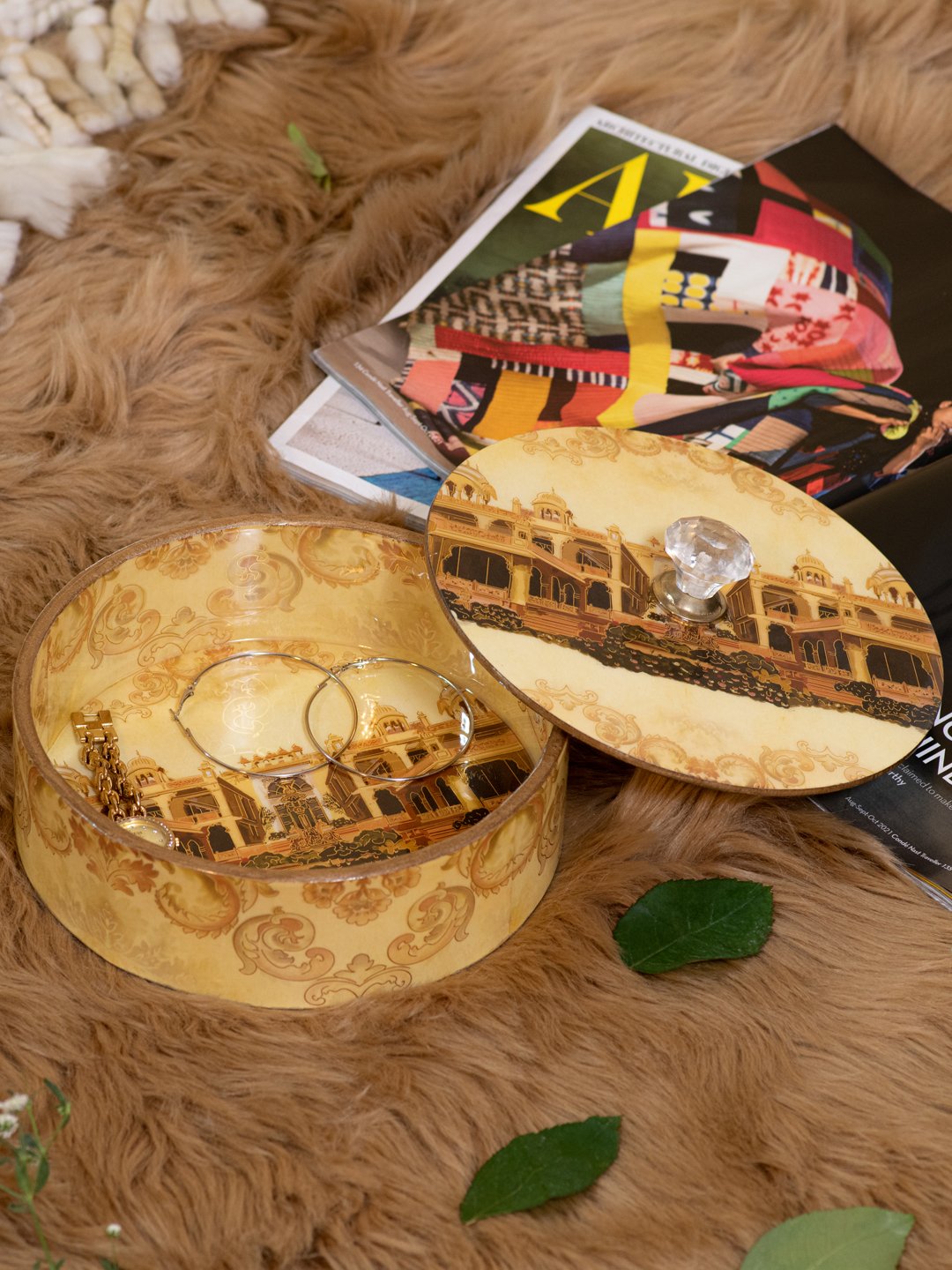 Buy Ethnic Gifting and Decor Round Multi Utility Box | Luxehome